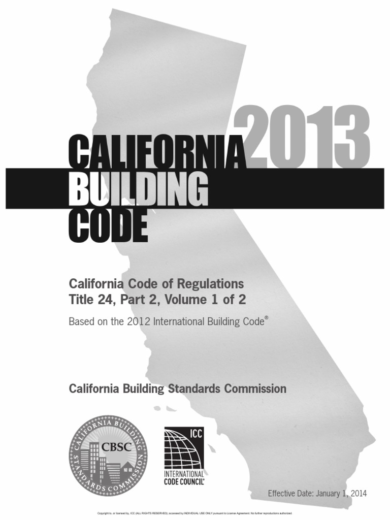2013 California Building Code Volume 1 Title Page | PDF