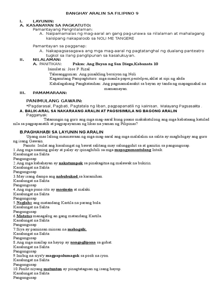 Lesson Plan Noli | PDF