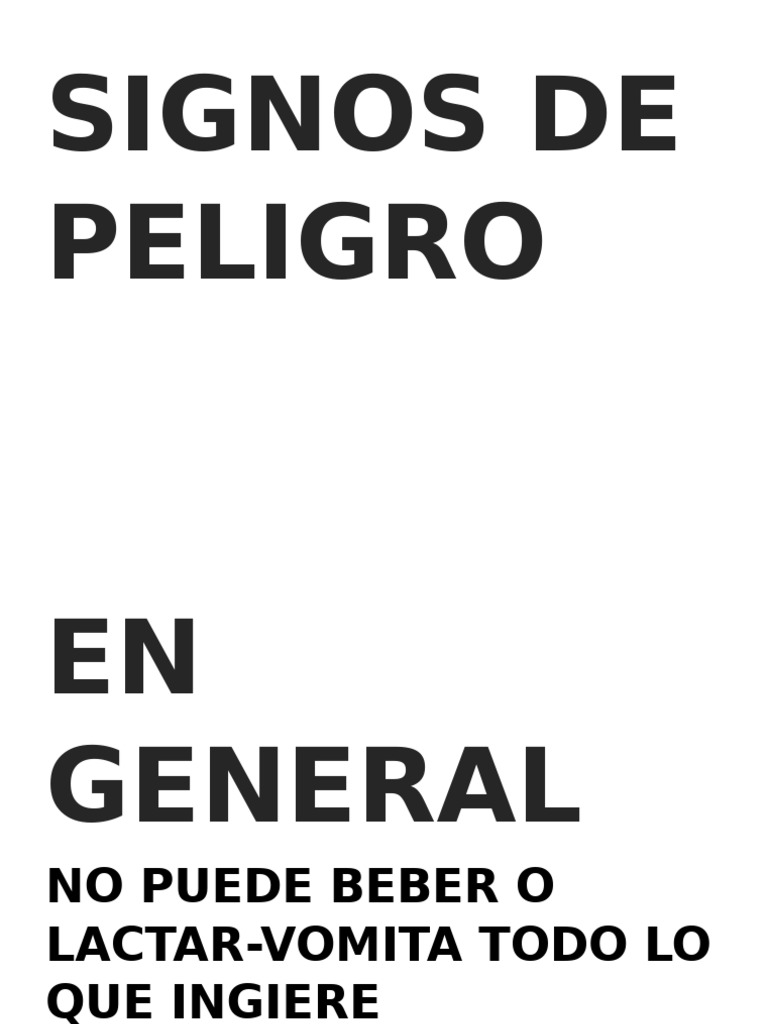 Signos de Peligro Letras | PDF