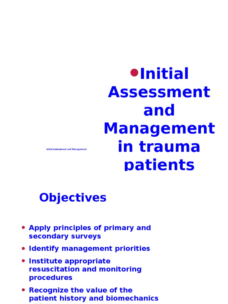 1.Initial Assessment in Trauma Patient | Major Trauma | Cardiopulmonary ...