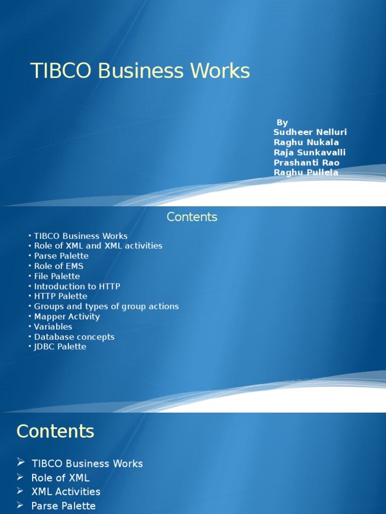 Tibco BW Slide | PDF | Sql | Hypertext Transfer Protocol