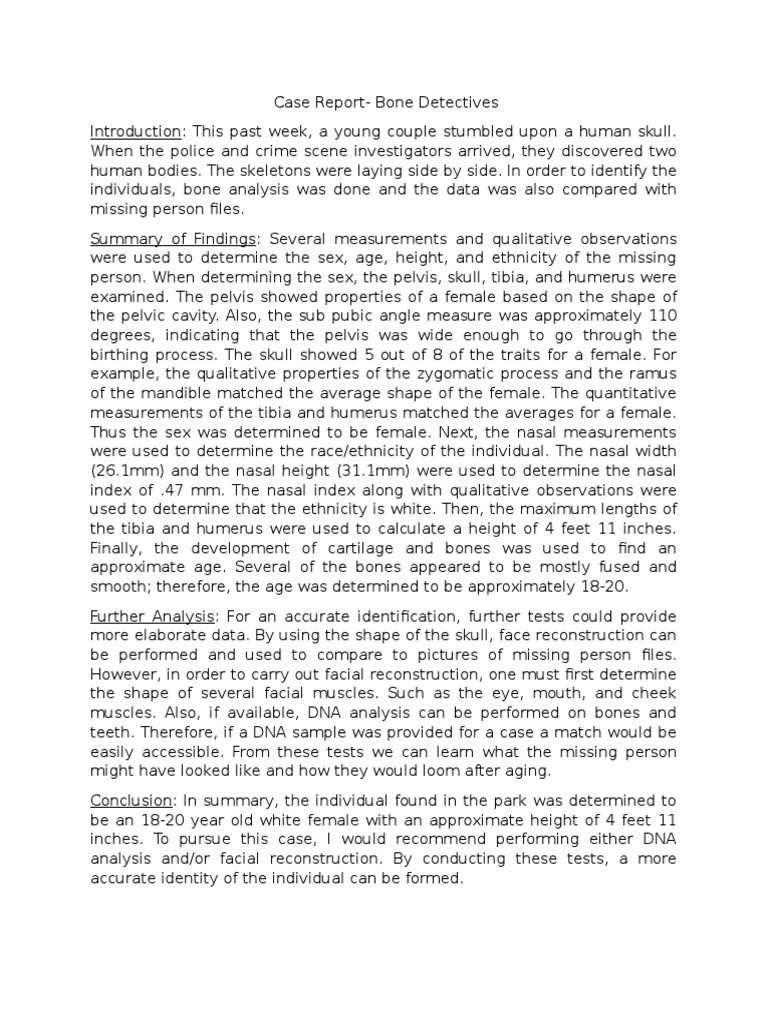 1 3 1 Case Report - Dna Detectives | PDF | Dna Profiling | Pelvis