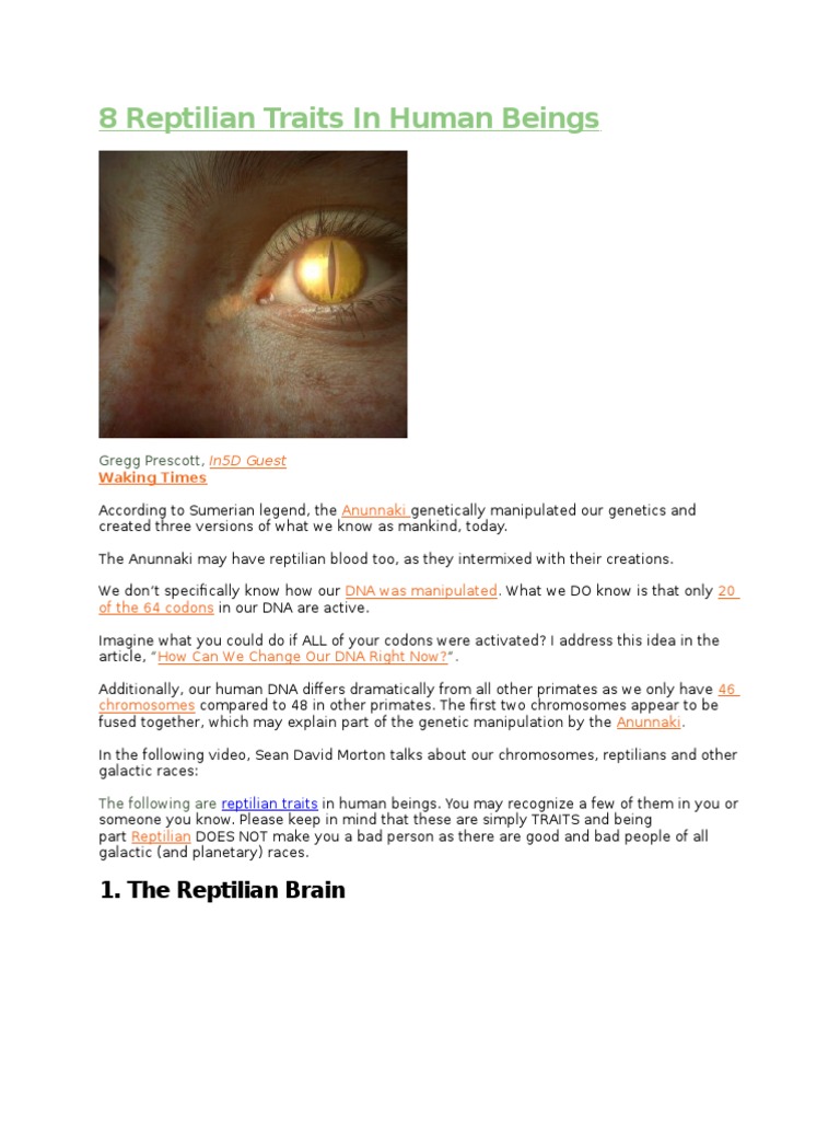 8 Reptilian Traits in Human Beings | Reptile | Genetics