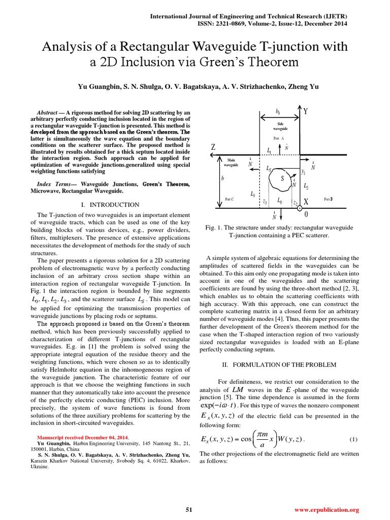 Analysis of A Rectangular Waveguide T-Junction With A 2D Inclusion Via ...