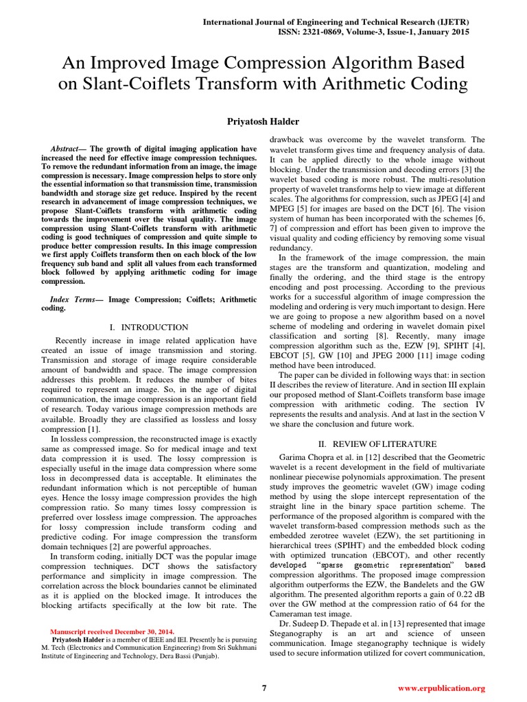 IJETR031104 | PDF | Data Compression | Wavelet
