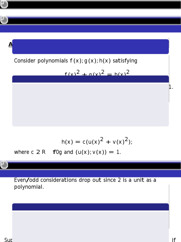 Plications Plication 1: Polynomial Pythagorean Triples | PDF ...
