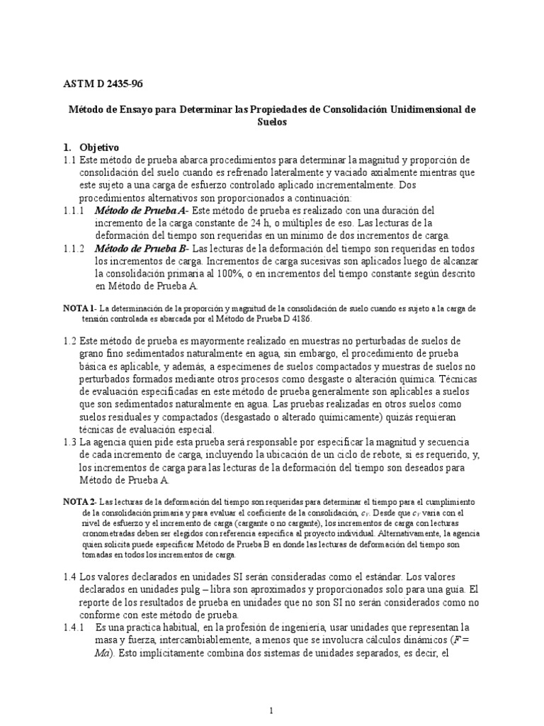 Astm D-2435 Consolidación | PDF | Aluminio | Sistema de coordenadas ...