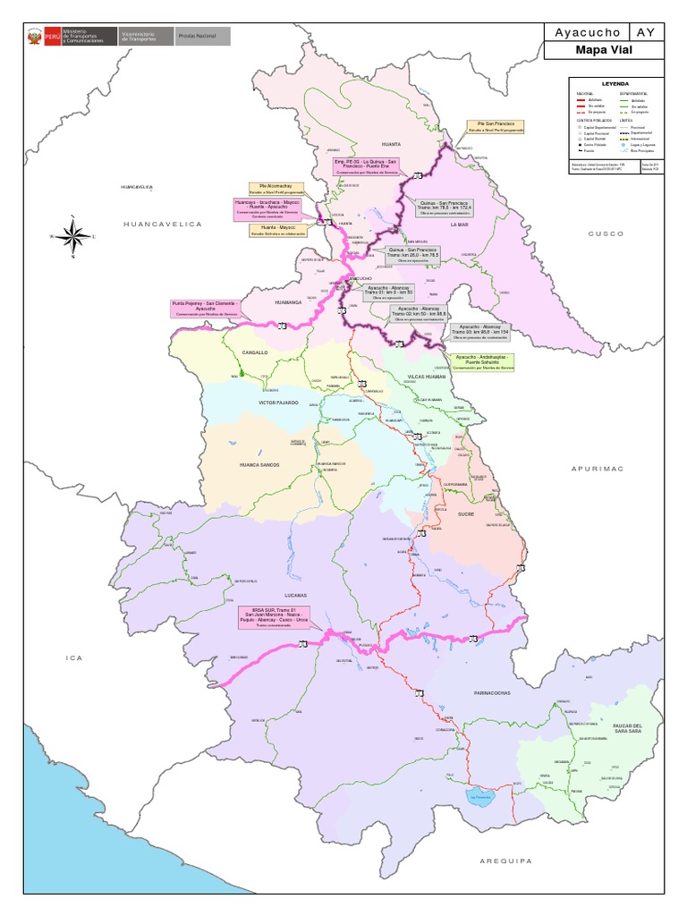 Mapa Vial Ayacucho - Provias Nacional PDF