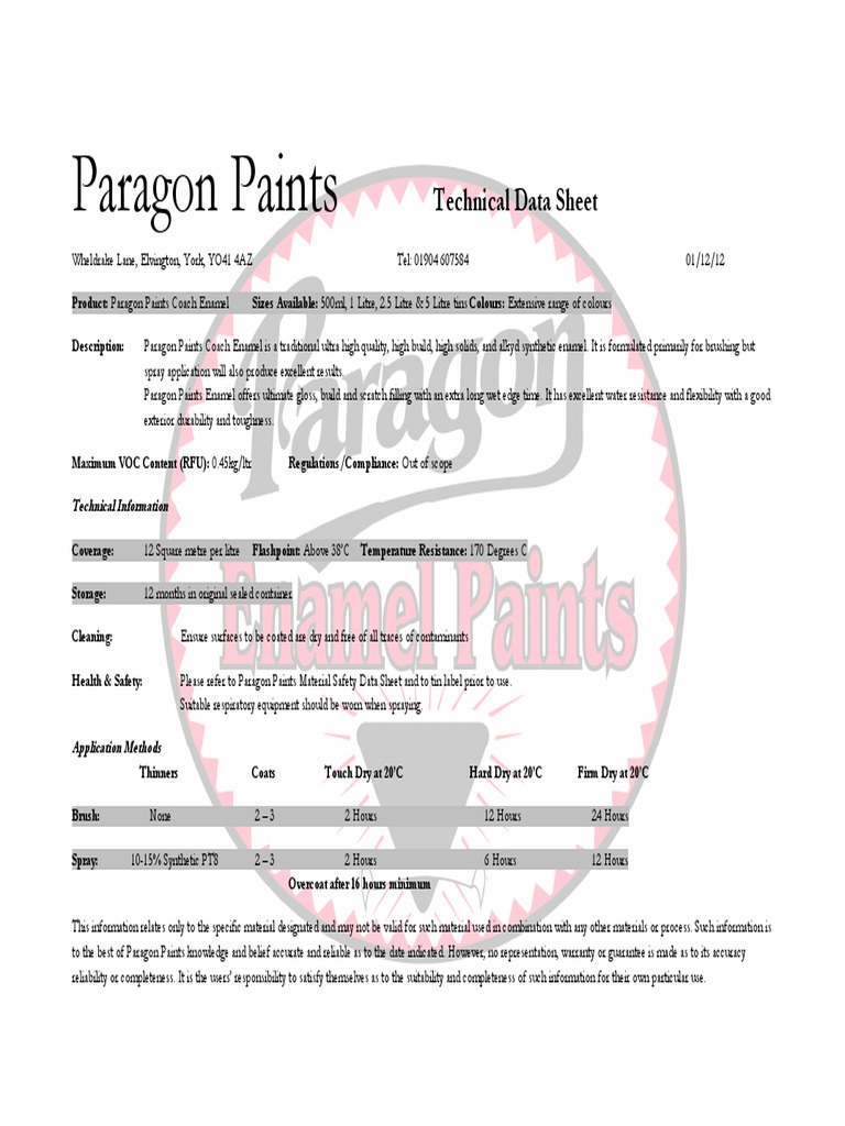 Enamel TDS | PDF | Vitreous Enamel | Paint