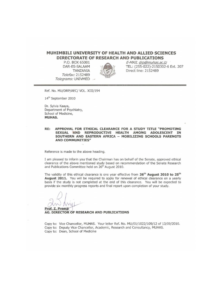 Ethical Clearance Letter | PDF