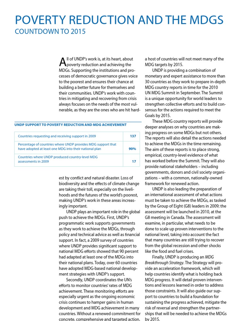 Poverty Reduction and MDGS | PDF | Millennium Development Goals ...