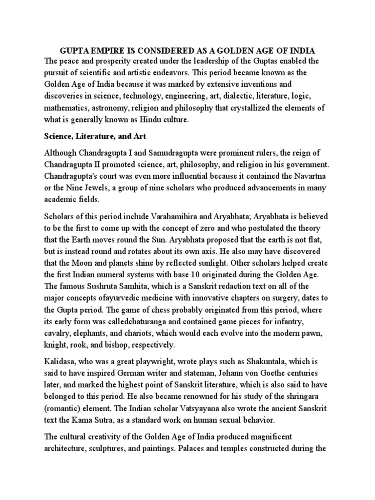 Gupta Empire Is Considered As A Golden Age of India | PDF | Jainism ...