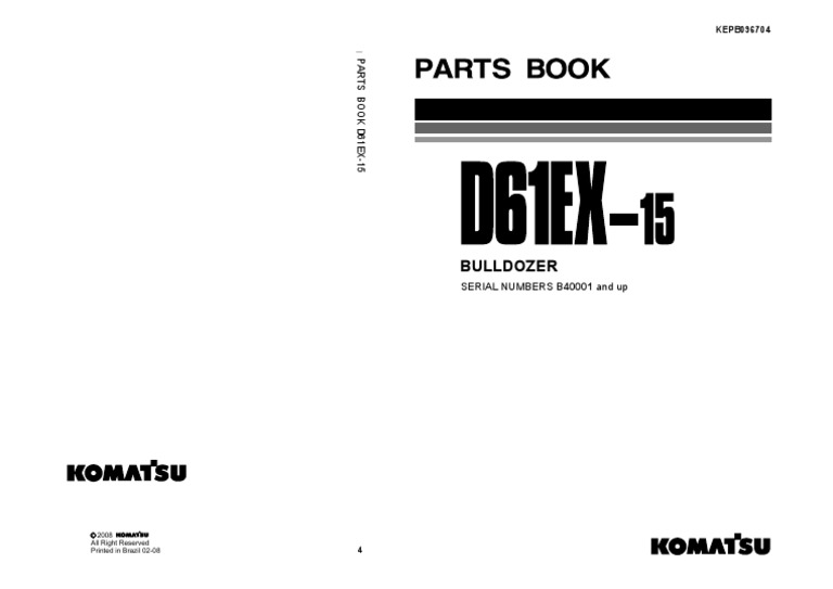 D61PX D61EX-15 Bulldozer Parts | PDF