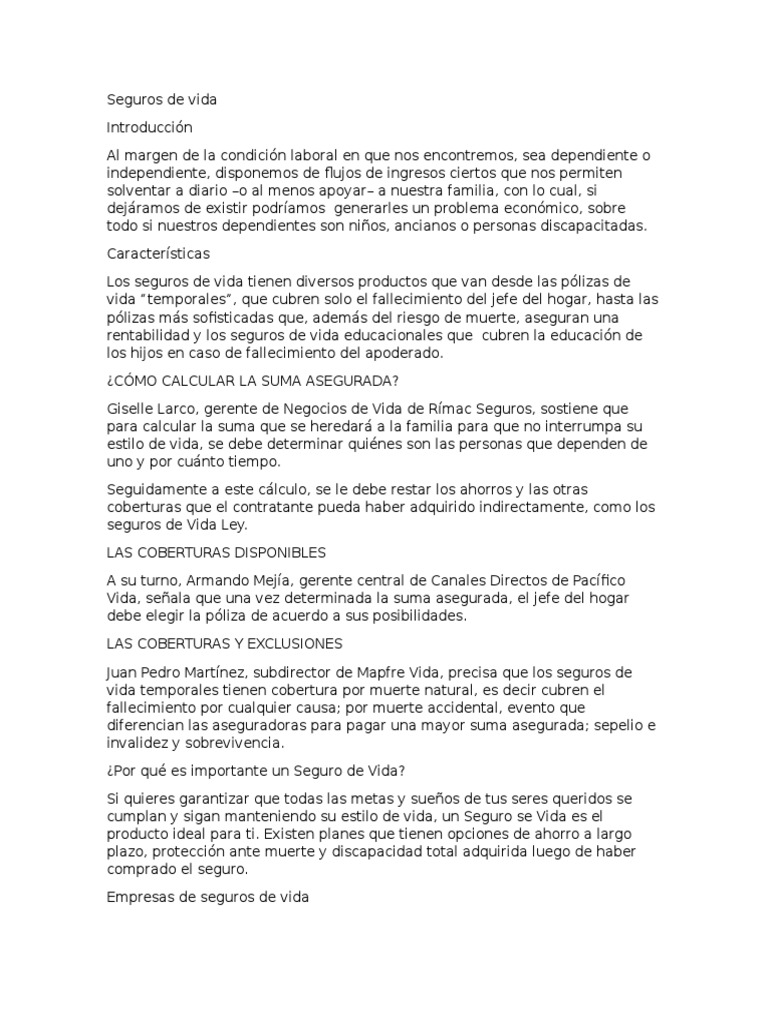 Presentación de Seguros de Vida | Descargar gratis PDF | Seguro de vida | Reaseguro