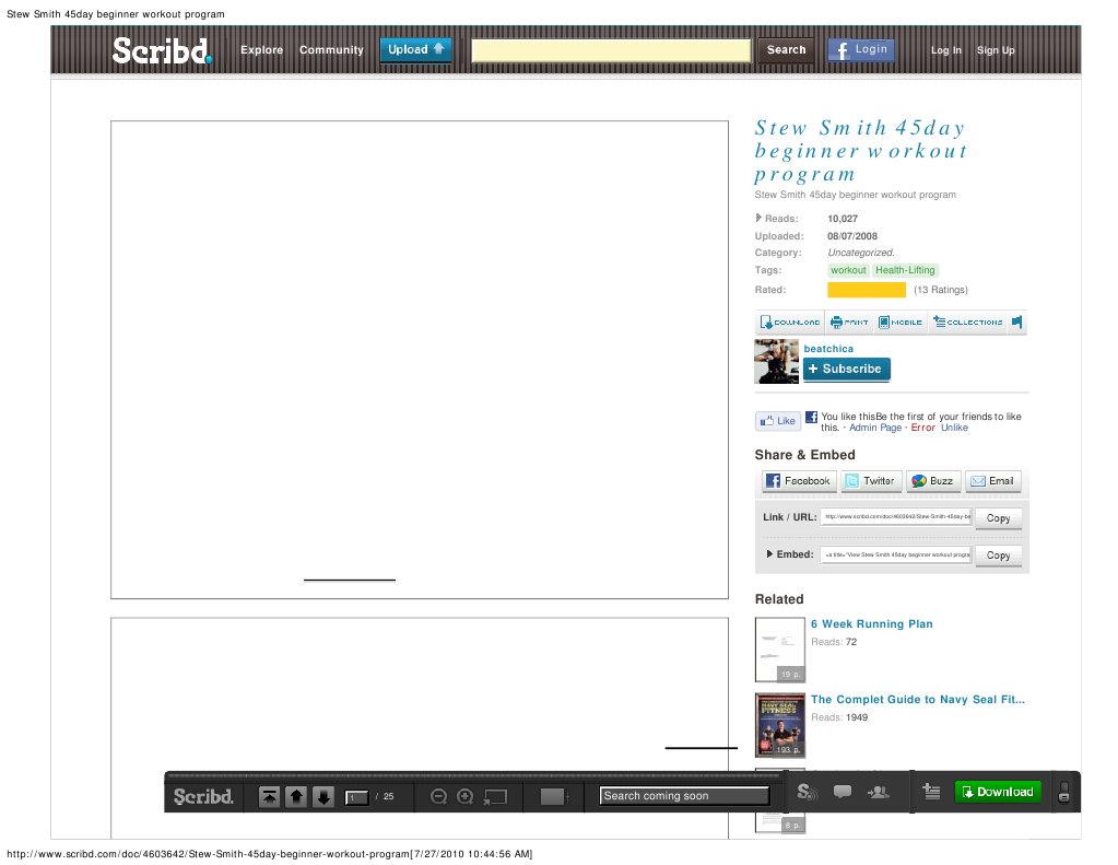 Stew Smith 45day Beginner Workout Program | PDF | Scribd | Online Services