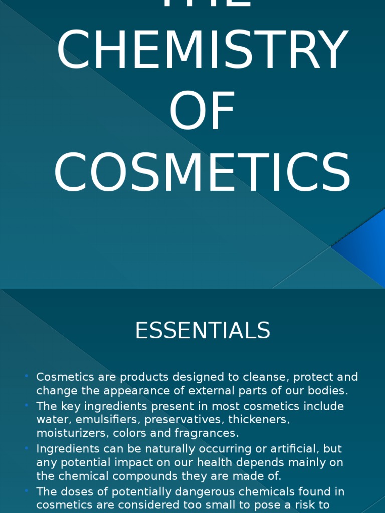 Chemistry of Cosmetics Essentials | PDF | Cosmetics | Titanium Dioxide