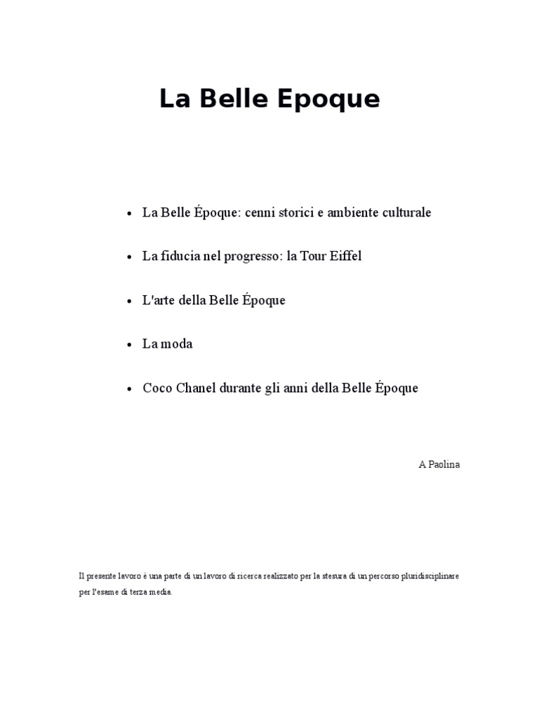 La Belle Epoque - Alice Lai | PDF