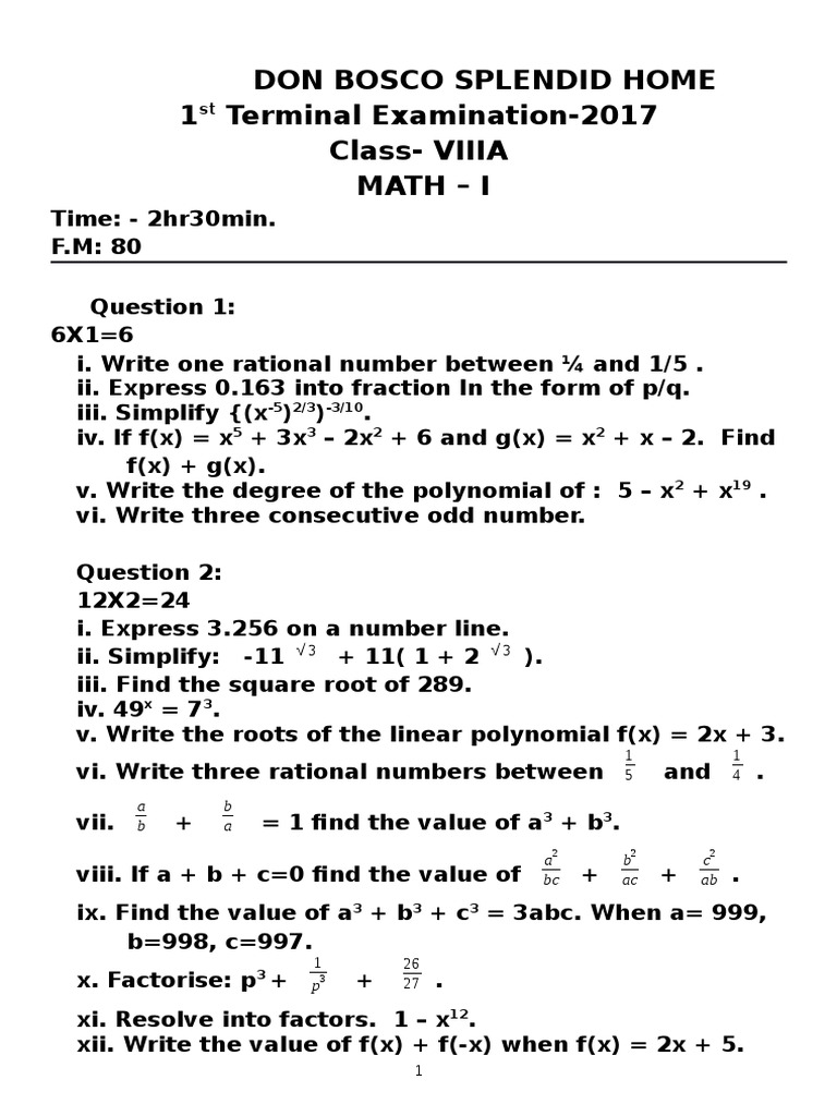 Math 8a | PDF | Factorization | Abstract Algebra