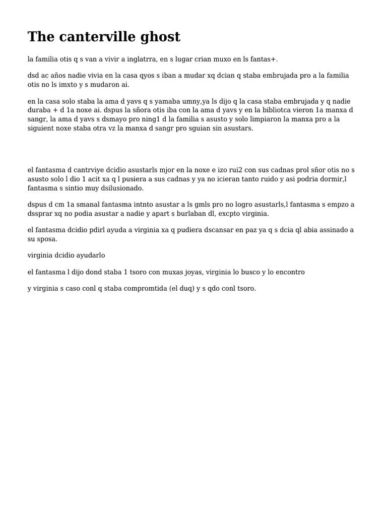 The Canterville Ghost PDF | PDF