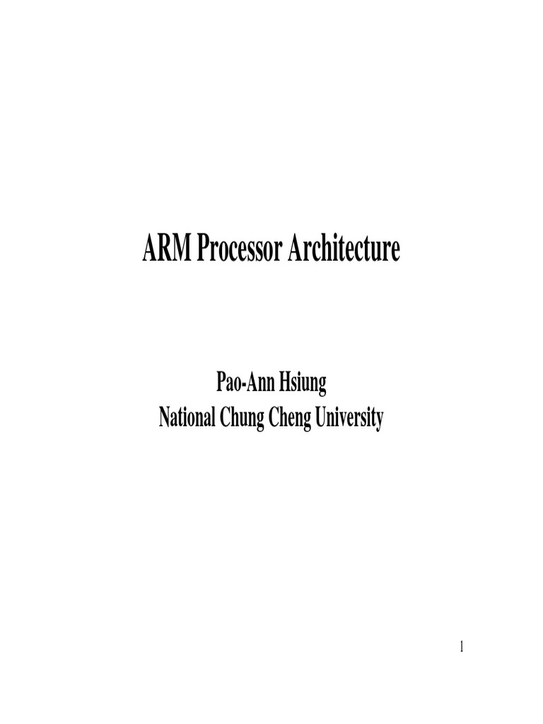 ESD 03 ARM Architecture | PDF | Arm Architecture | Instruction Set