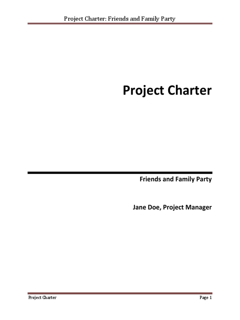 Friends and Family Party Project Charter | PDF | Sponsor (Commercial ...