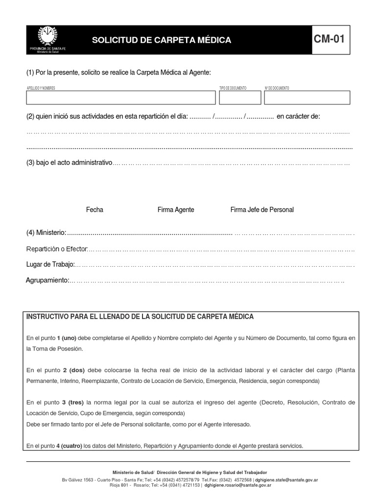 Solicitud de Carpeta Médica | PDF