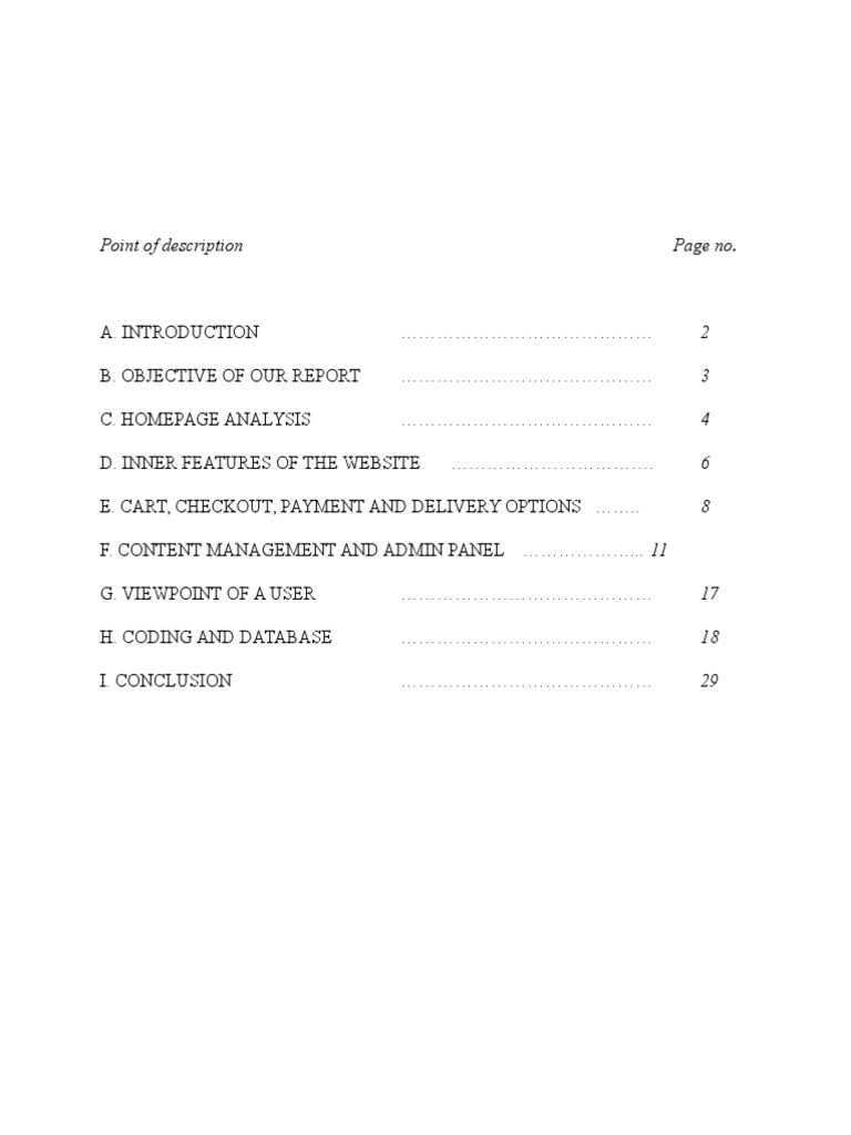 Website Report Sample | PDF | Web Page | Websites