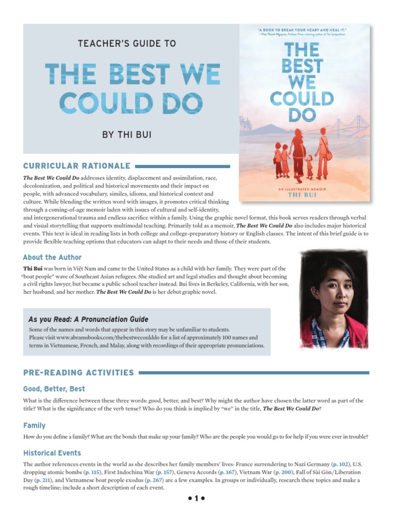 The Best We Could Do Teaching Guide | PDF | Reading (Process) | Narration