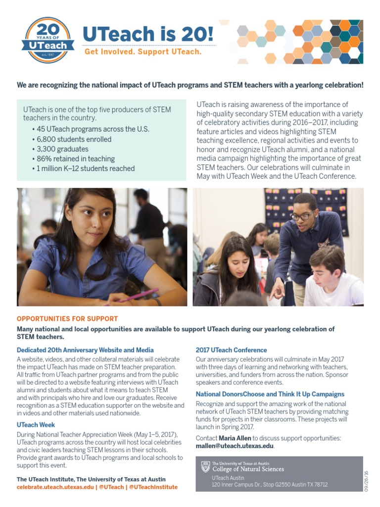 UTeach at 20 | PDF | Science, Technology, Engineering, And Mathematics ...