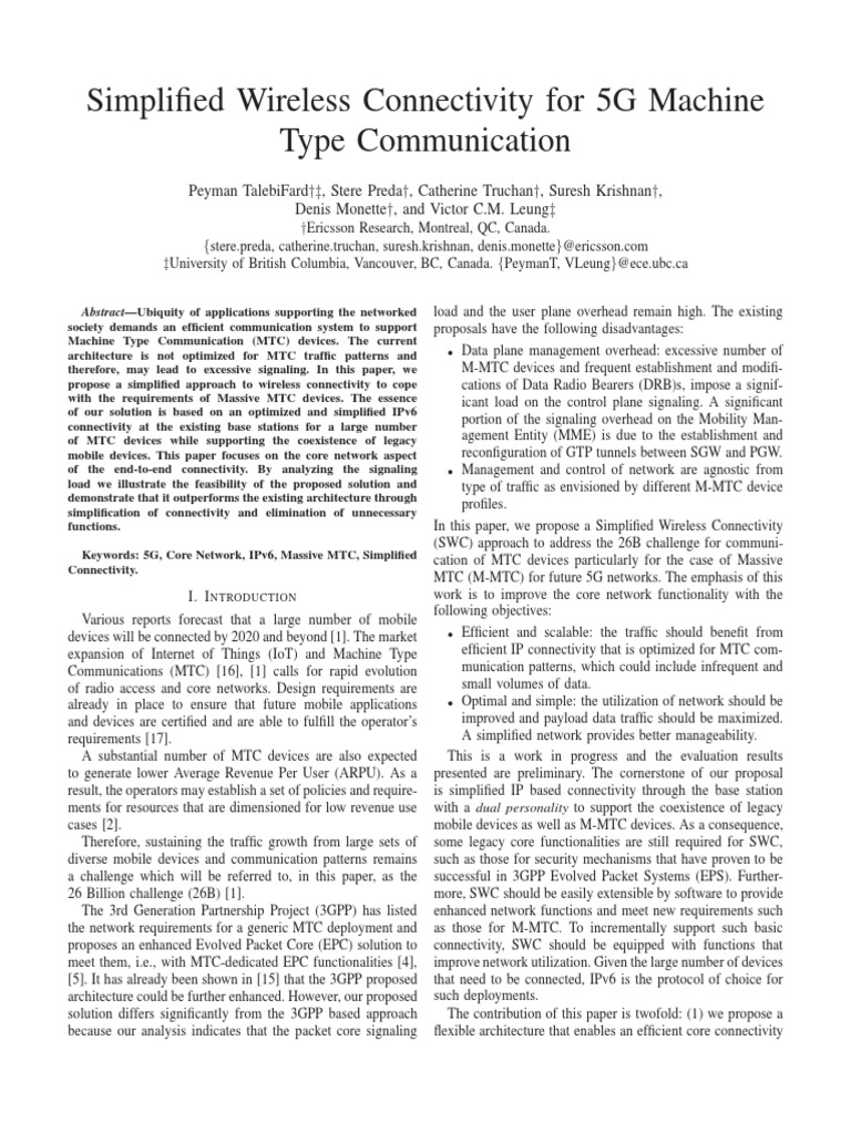 Simplified Wireless Connectivity For 5g | PDF | I Pv6 | Computer Network