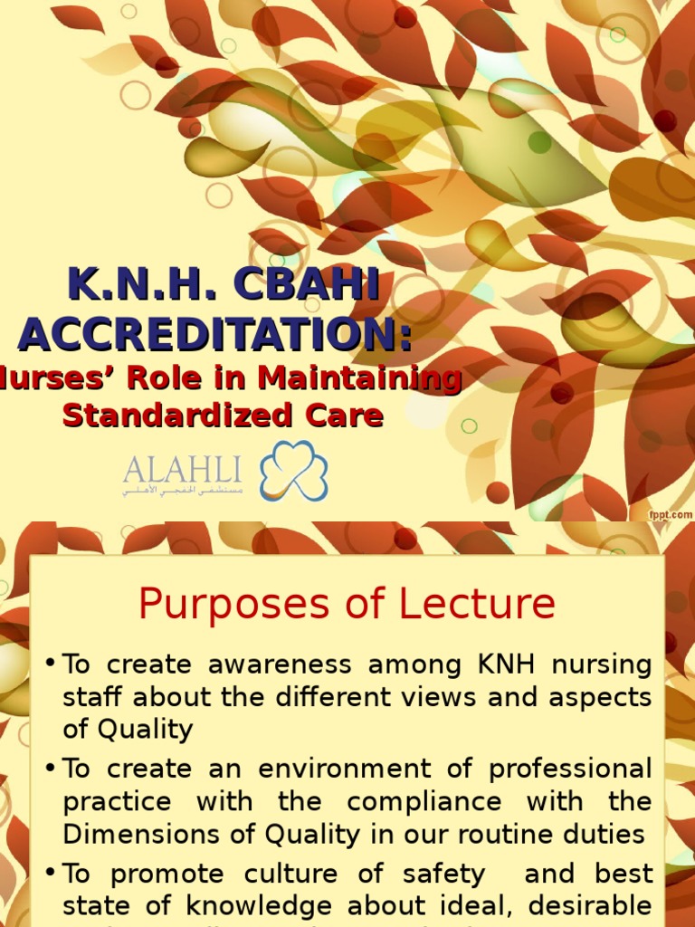 CBAHI Presentation | PDF | Nursing | Patient