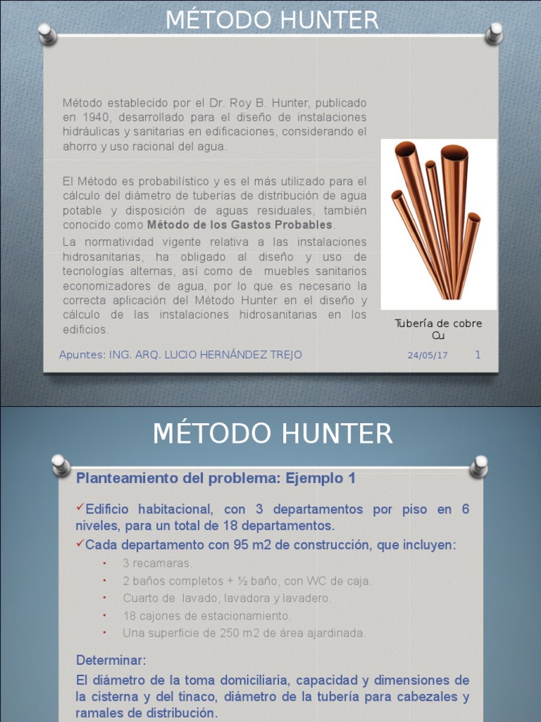 Método Hunter para Instalaciones Sanitarias | PDF | Agua | Naturaleza