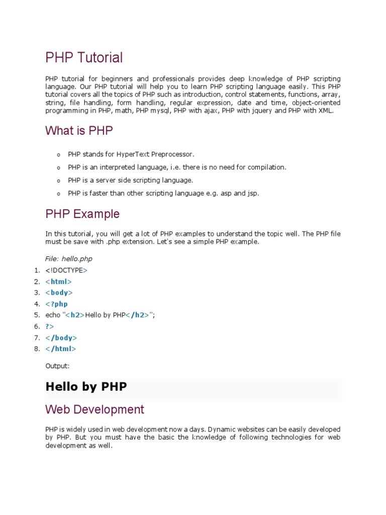 Php Tutorial Pdf Php Data Type 