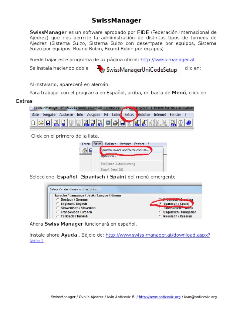 Guía de Uso de SwissManager para Torneos | PDF | Ajedrez | Ventana ...