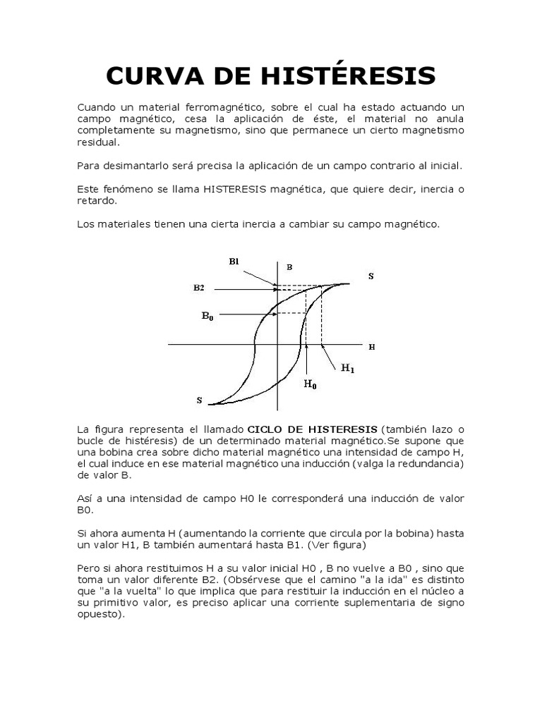Curva de Histéresis | PDF | Histéresis | Magnetismo