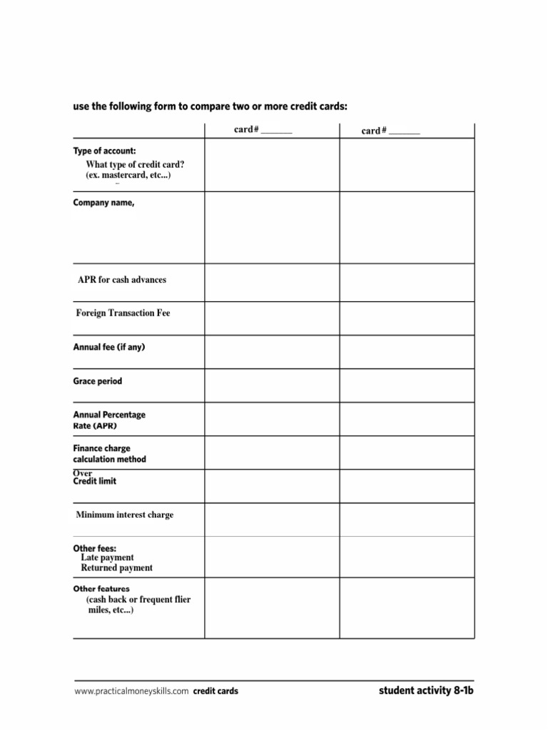 Credit Card Activity Ws | PDF