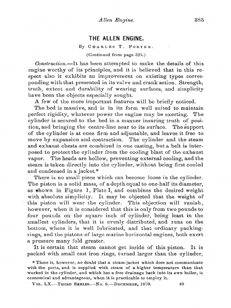 Allen Engine Design and Features | PDF | Cylinder (Engine) | Piston