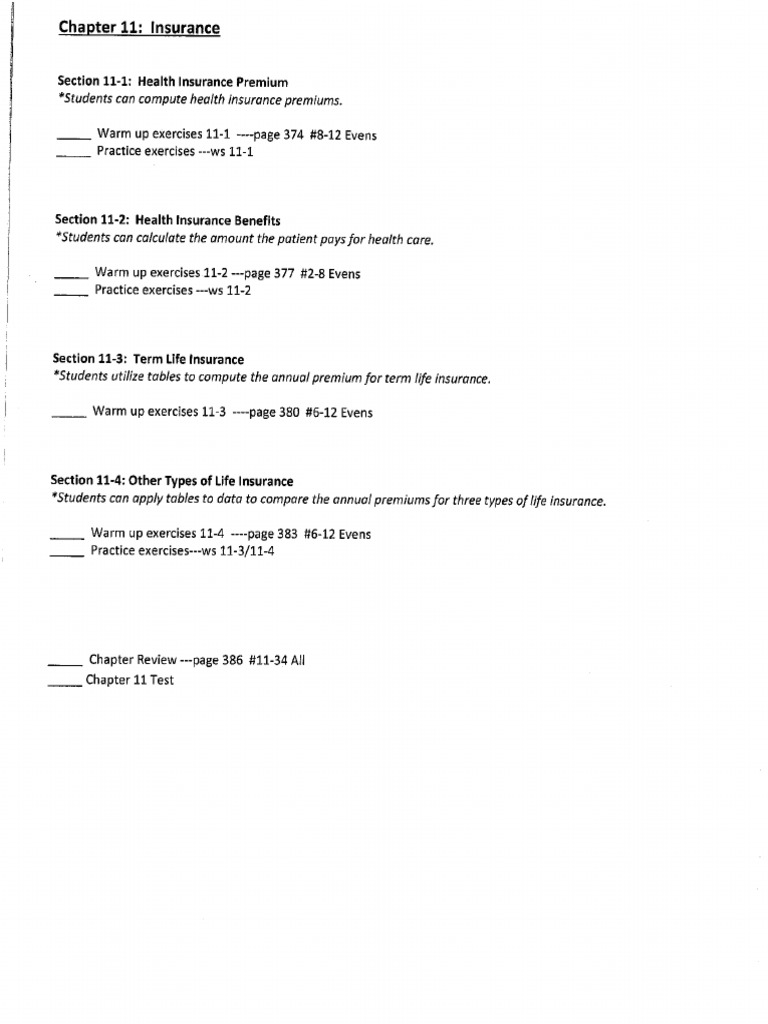 Am2 Chapter 11 Checklist and Worksheets | PDF