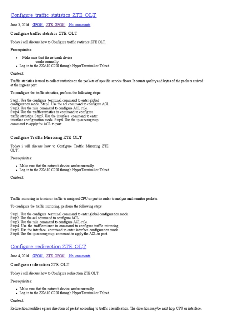 ZTE GPON Archives - GPON Solution | PDF | Scheduling (Computing) | Internet Architecture
