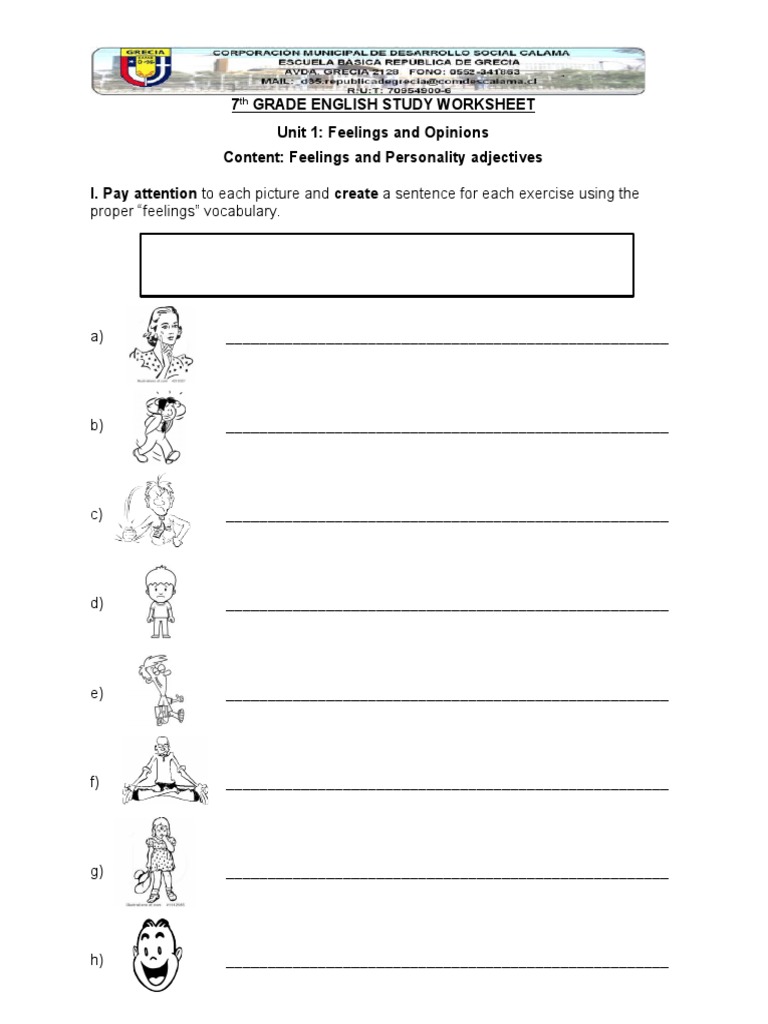 Worksheet Feelings and Personality Adjectives01 | PDF | Cognitive ...