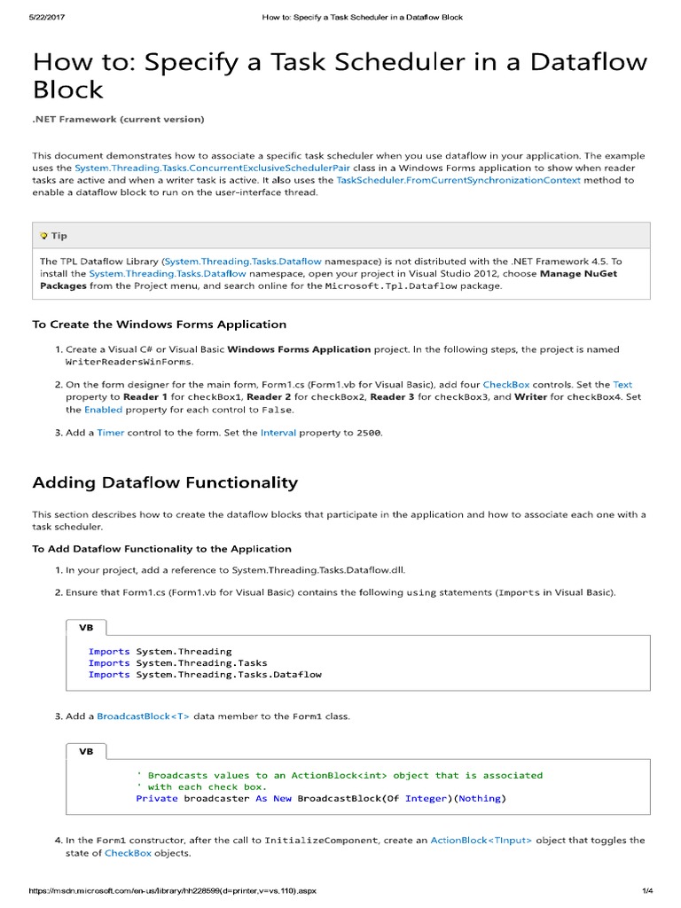 11 - How To - Specify A Task Scheduler in A Dataflow Block | PDF