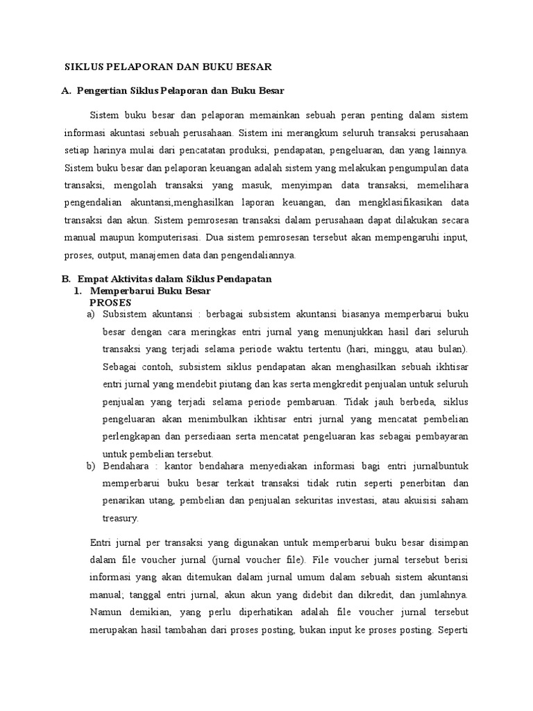 Siklus Pelaporan Dan Buku Besar | PDF