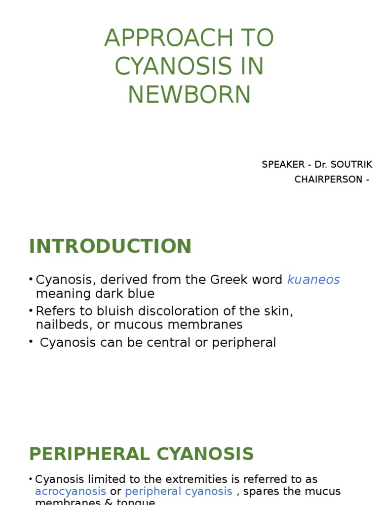 APPROACH TO CYANOSIS IN NEWBORN.pptx | Lung | Heart