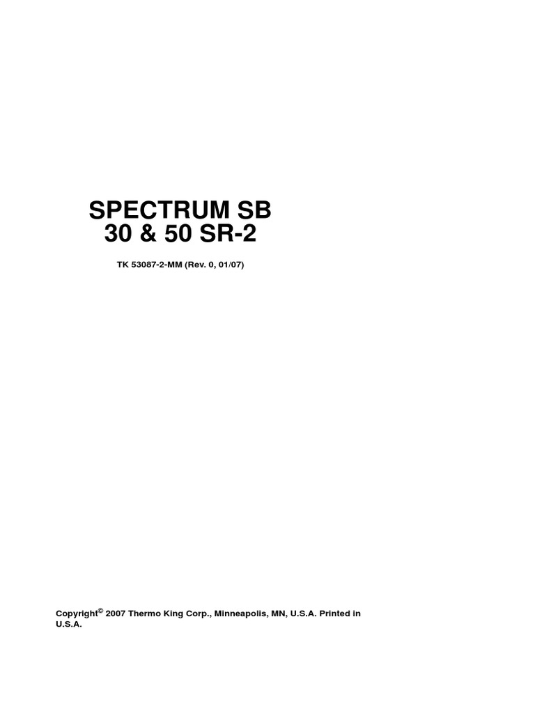 SPECTRUM SB 30 50 SR-2 (TK53087-2-MM Rev 0, 01-07) | PDF | Building ...