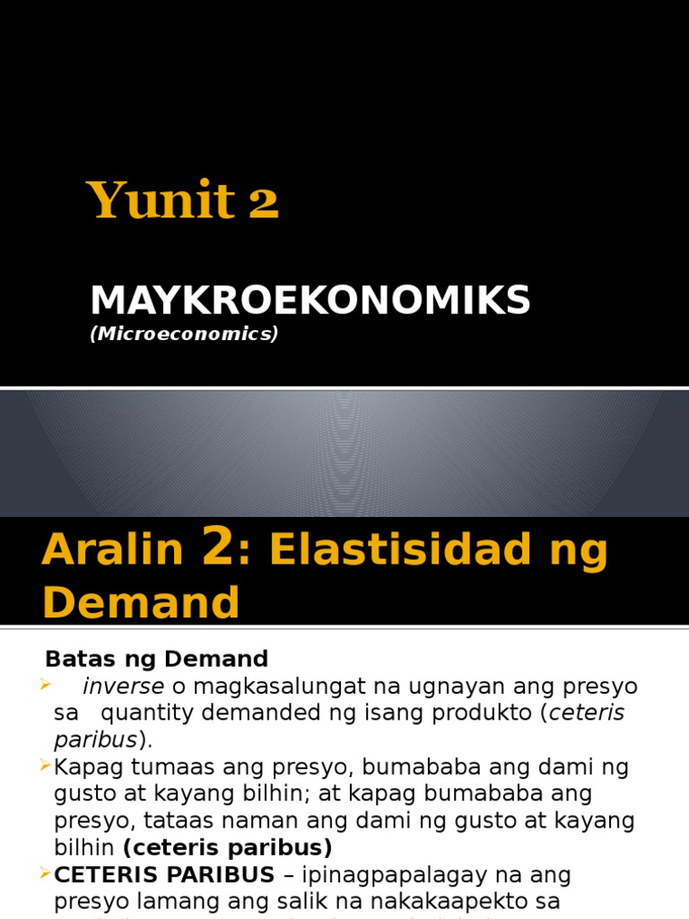 Aralin 2 Elastisidad NG Demand | PDF