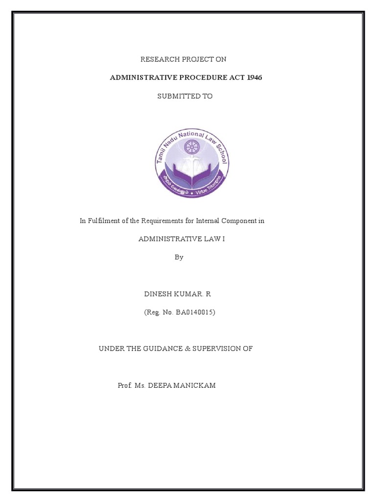 Administrative Procedure Act | Administrative Law | Rulemaking