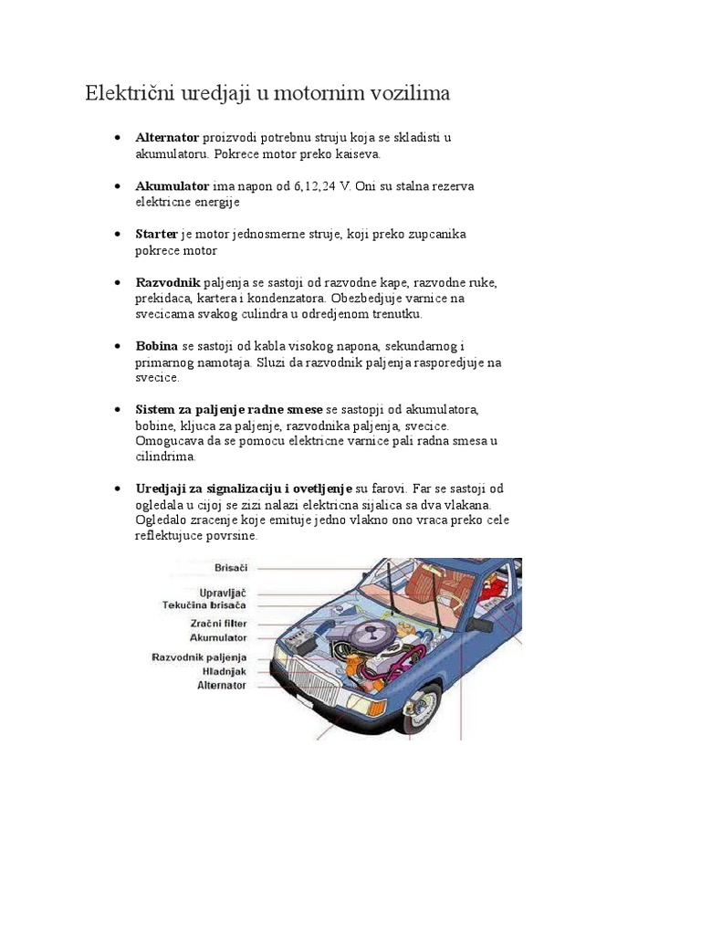 Električni Uredjaji U Motornim Vozilima | PDF