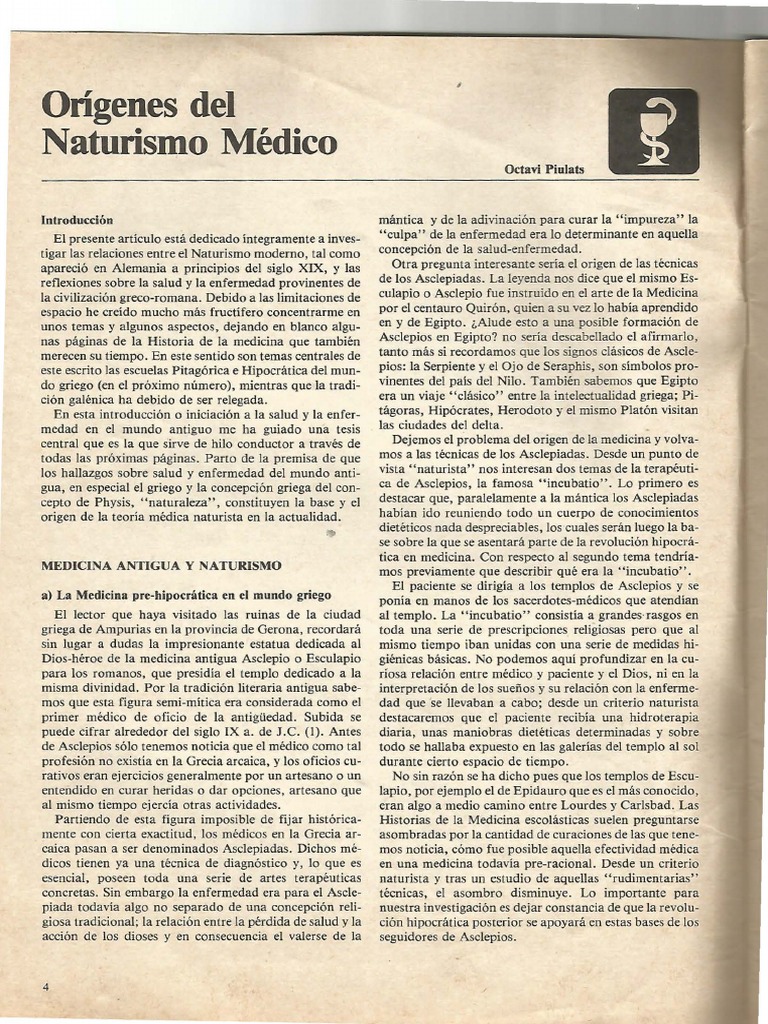 Origenes Del Naturismo - Octavi Piulats | PDF | Pitágoras | Medicina