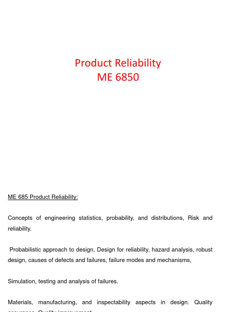 Presentation | PDF | Reliability Engineering | Analysis