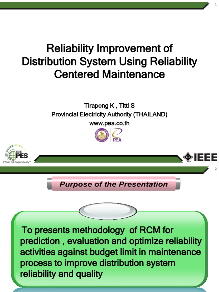 Reliability Improvement Of Distribution System Using Rcm Pdf